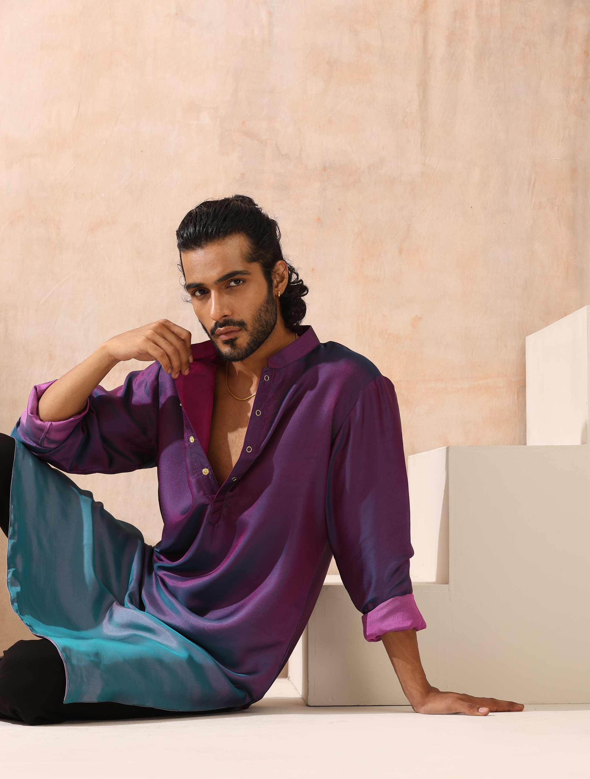 Buy Men's Reversible Rarity Ombre Kurta - Stylish & Versatile Chiffon Kurta